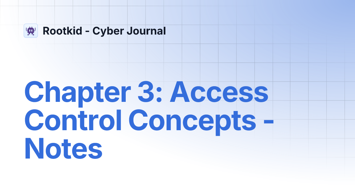 Chapter 3: Access Control Concepts - Notes | Rootkid - Cyber Journal