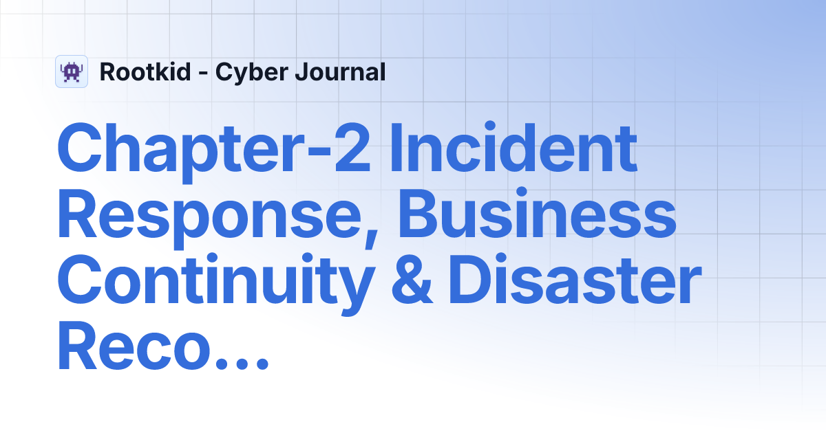 Chapter-2 Incident Response, Business Continuity & Disaster Recovery ...
