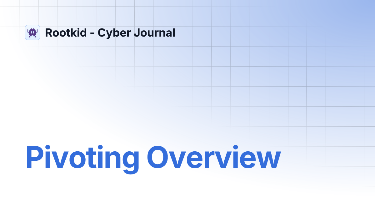 Pivoting Overview | Rootkid - Cyber Journal